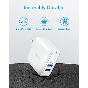 Anker Elite Dual Port 24W Wall Charger & Powerline II Lightning Cable (3 Pack), Compatible with iPhone SE 11 11 Pro 11 Pro Max Xs Max XR X, iPad, and More