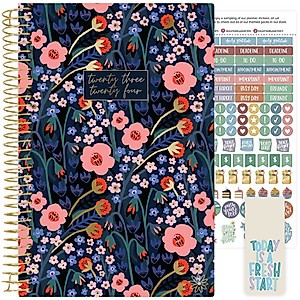 bloom daily planners 2023-2024 Academic Year Day Planner (July 2023 - July 2024) - 5.5” x 8.25” - Weekly/Monthly Agenda Organizer Book with Stickers & Bookmark - Poppy Meadow, Blue