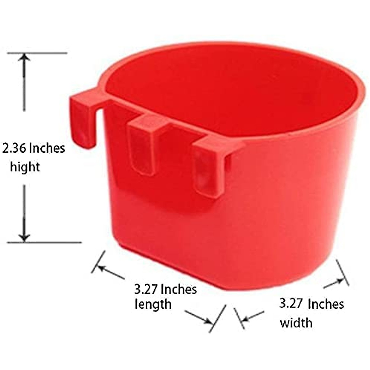 ORIBUKI Cage Cups Birds Feeders Seed Bowl Chicken Feeding Watering Dish Rabbit Water Food Hanging Wire Cages Box 8oz/16oz Coop Cups for Pet Parrot Parakeet Gamefowl Poultry Pigeon (10PCS Red)