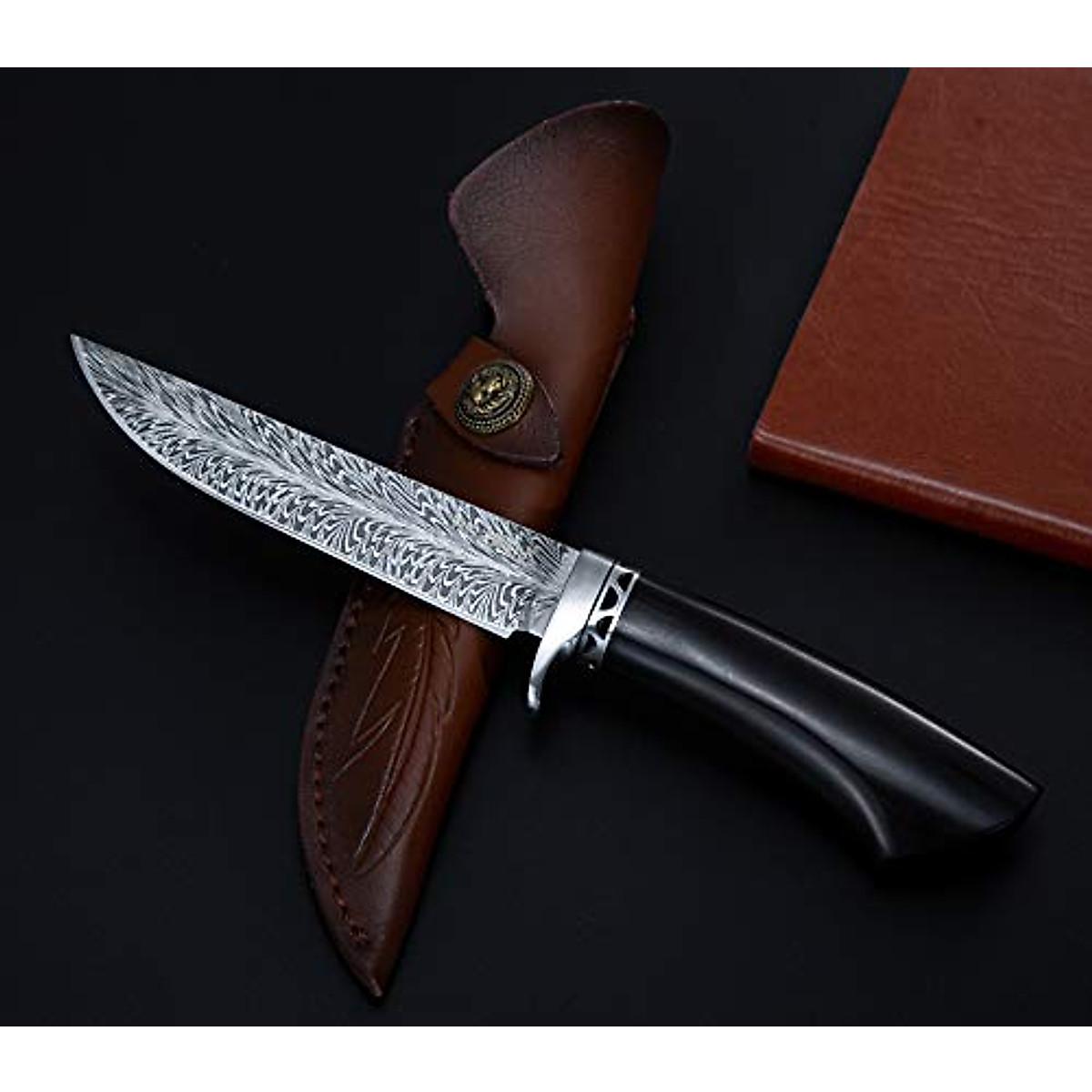Perkin Handmade Fixed Blade Hunting Knife With Sheath HBF
