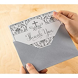 Thank You Postcard Set with Envelopes, Religious Greeting Cards, Floral Design (48 Pack)