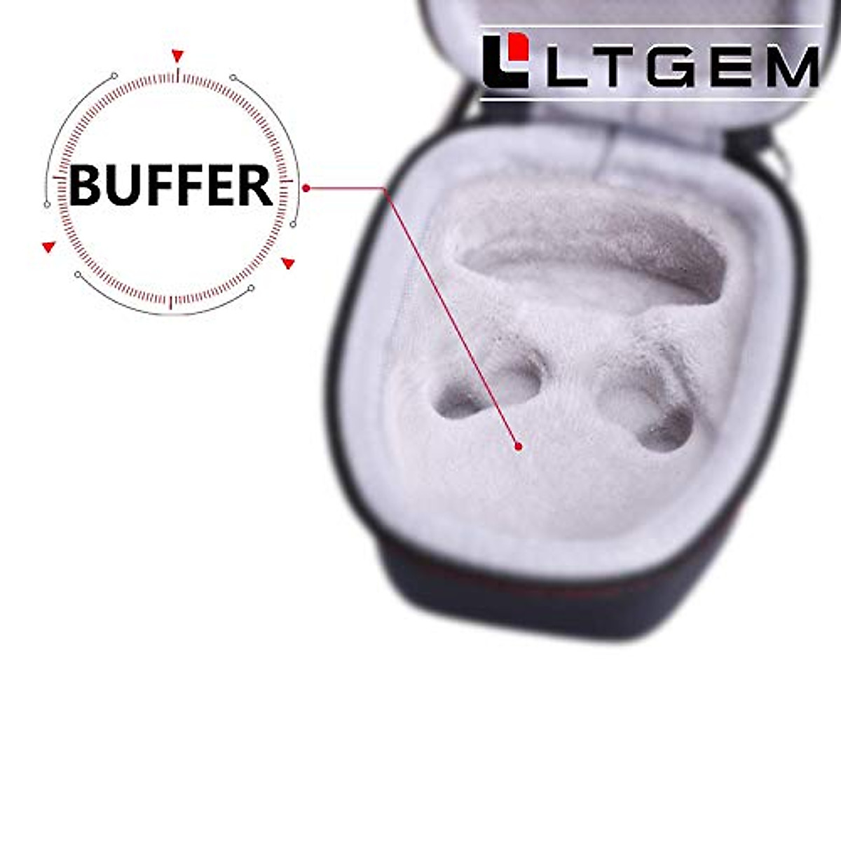 LTGEM Hard Case for Beats by Dre Powerbeats High-Performance/Powerbeats 3 / BeatsX/Beats Flex Wireless Earphones - Travel Protective Carrying Storage Bag with Carabiner-Black (Sale Case Only)