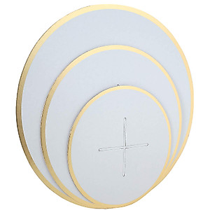 2 Set White and Gold 3-Tier Round Cardboard Cupcake Stand for 24 Cupcakes Perfect for Oh Baby Bridal Shower Birthday Party Supplies (White)