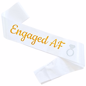 Magnusson's Garden Engaged AF Sash, I Said Yes Couple Wedding Party, Bridal Shower, Bachelor, Bachelorette, Engagement Party Accessory, Engagement Gift for Women, Bride, Groom-to-Be, Future Mr and Mrs
