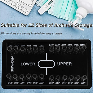 faruijie Dental Orthodontic Ligature Wires Organizer - Preformed Round Metal Ligature Ties Holder Acrylic Case with Cover for Dental Clinic Arrange and Store