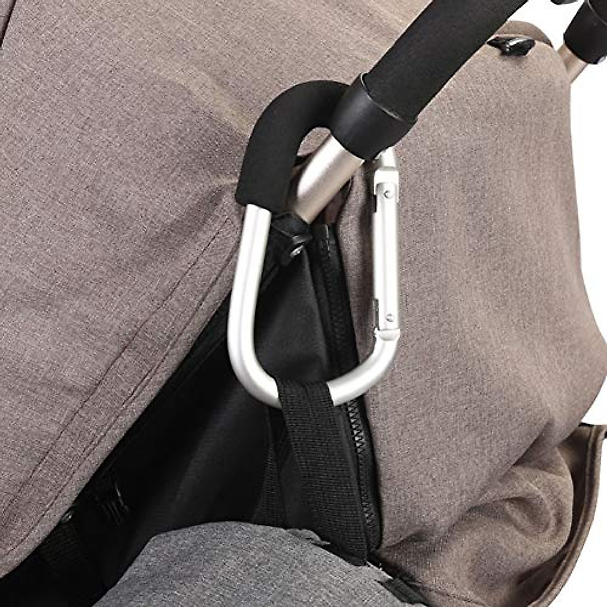 Stroller Hook Mommy Stroller Clip and Stroller Accessories Organizer Hook Pushchair Hook Infant Buggy Bag Clip Large Carabiner Mommy Storage Hook for Shopping Bag Water Bottles