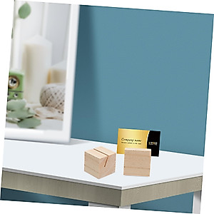 Cabilock 10pcs Business Card Bottom Seat Party Number Clip Wedding Rustic Place Card Holders Centerpieces Tabletop Accessories Wedding Cards Decor Picture Accessory Wooden