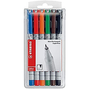 Stabilo® OHPen universal pen medium, water-soluble, pack of 8, pack of 8
