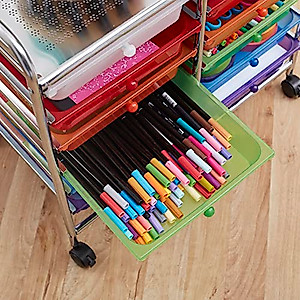 ECR4Kids 12-Drawer Mobile Organizer, Storage Cart, Assorted