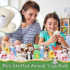 150 Pcs Mini Stuffed Animal Toys Bulk Keychain Decoration Small Plush Animal 2.4 In Tiny Small Animal Toys Small Animal Plush Toy Assortment Set for Kids Party Favors Goodie Bag Fillers Carnival Prize