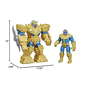 Avengers Hasbro Marvel Mech Strike 9-inch Action Figure Toy Infinity Mech Suit Thanos and Blade Weapon Accessory, for Kids Ages 4 and Up