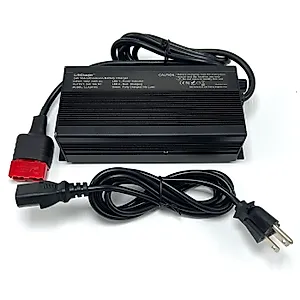 24V (29V Actual) Lithium LiFePO4 Battery Charger with Red SB50 Quick Connect Connector for 24 Volt LiFePO4 Battery Pack Between 20Ah and 150Ah Capacity