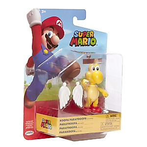 Super Mario Collectible Red para Koopa Troopa 4" Poseable Articulated Action Figure with Wings Accessory, Perfect for Kids & Collectors Alike! for Ages 3+