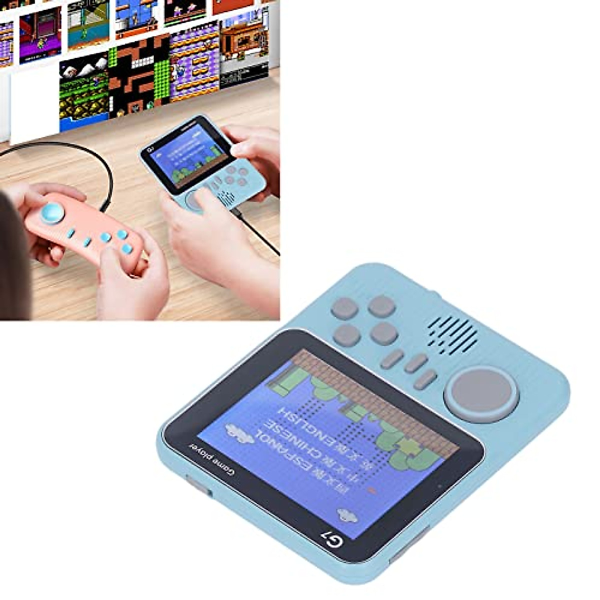 Elolicu G7 Handheld Game Console for Kid Children, 2022 New Portable 3.5 Inch Screen Built in 666 Classic Retro Video Games Console Single Player Lightweight Gaming Device Support for Connecting TV
