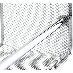 DecoBros 2 Pack Wall Mount Single Tier Mesh Spice Rack, Chrome