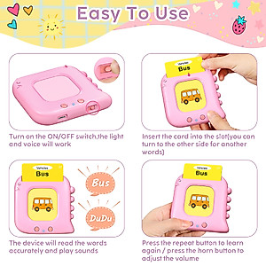 Talking Flash Cards,Kids Toddler Flash Cards with 240 Sight Words,Montessori Toys,Autism Sensory Toys,Speech Therapy Toys,Learning Educational Toys Gifts for Age 1 2 3 4 5 Years Old Boys and Girls