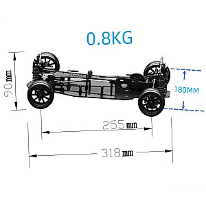 x Hobbywdiy X416 RC DIY 1/10 Alloy and Carbon D4 AWD EP Drift Racing Car Body Frame Kit Electric Touring Car Chassis Frame
