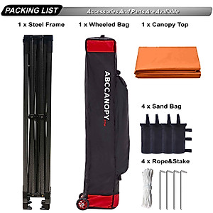 ABCCANOPY Patio Pop Up Canopy Tent 10x10 Commercial-Series (Orange)