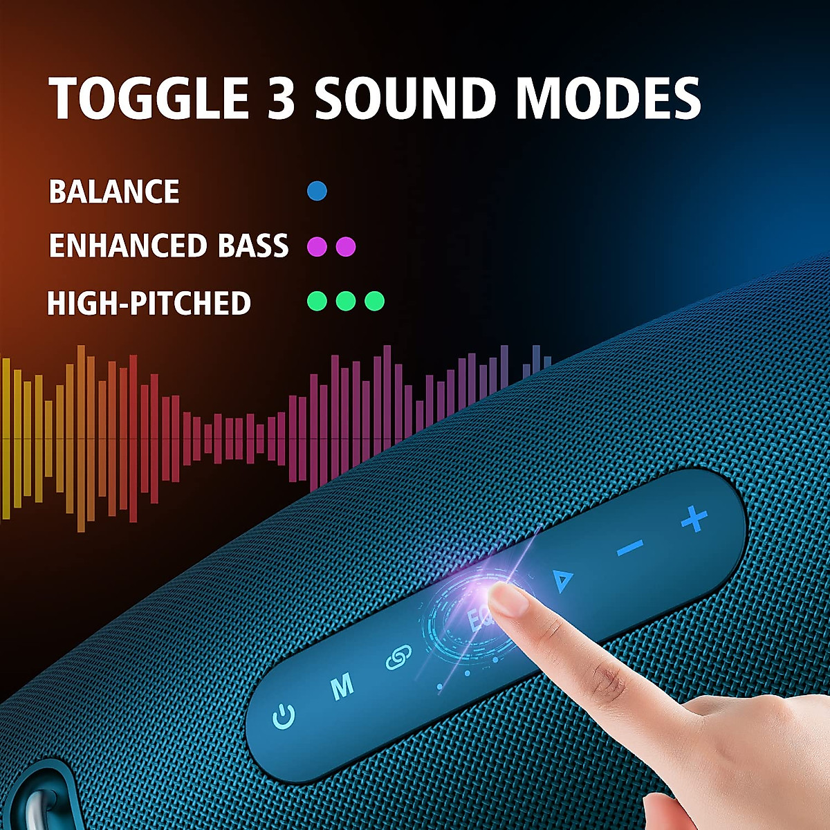 ZEALOT Bluetooth Speaker, Speakers Bluetooth Wireless Loud,75W Waterproof Portable Speaker with 14400MAh Battery,20H Play,EQ,Deep Bass,Stereo,Outdoor Speakers for Party,Beach,Camping,Blue