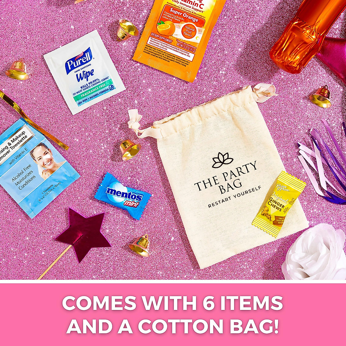 1 Pre-Filled Party Kit for Bachelorette Party Favors, Birthdays, Bridal Showers & Wedding Party Favors | 6 Pcs Premium Bulk Bachelorette Kit Supplies, Items & Bags for Adult Kit (1 Kits)