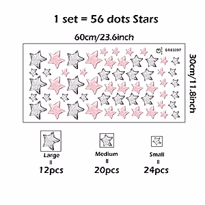 Stars Wall Stickers for Kids Baby Girl Room Decor Nursery Vinyl Mural Decal (Stars)
