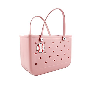 Vagocom White Baseball Charm Inserts Accessory for Bogg Bag and Simply Southern Tote,Sports Decorative Accessories for Customizing Your Bag