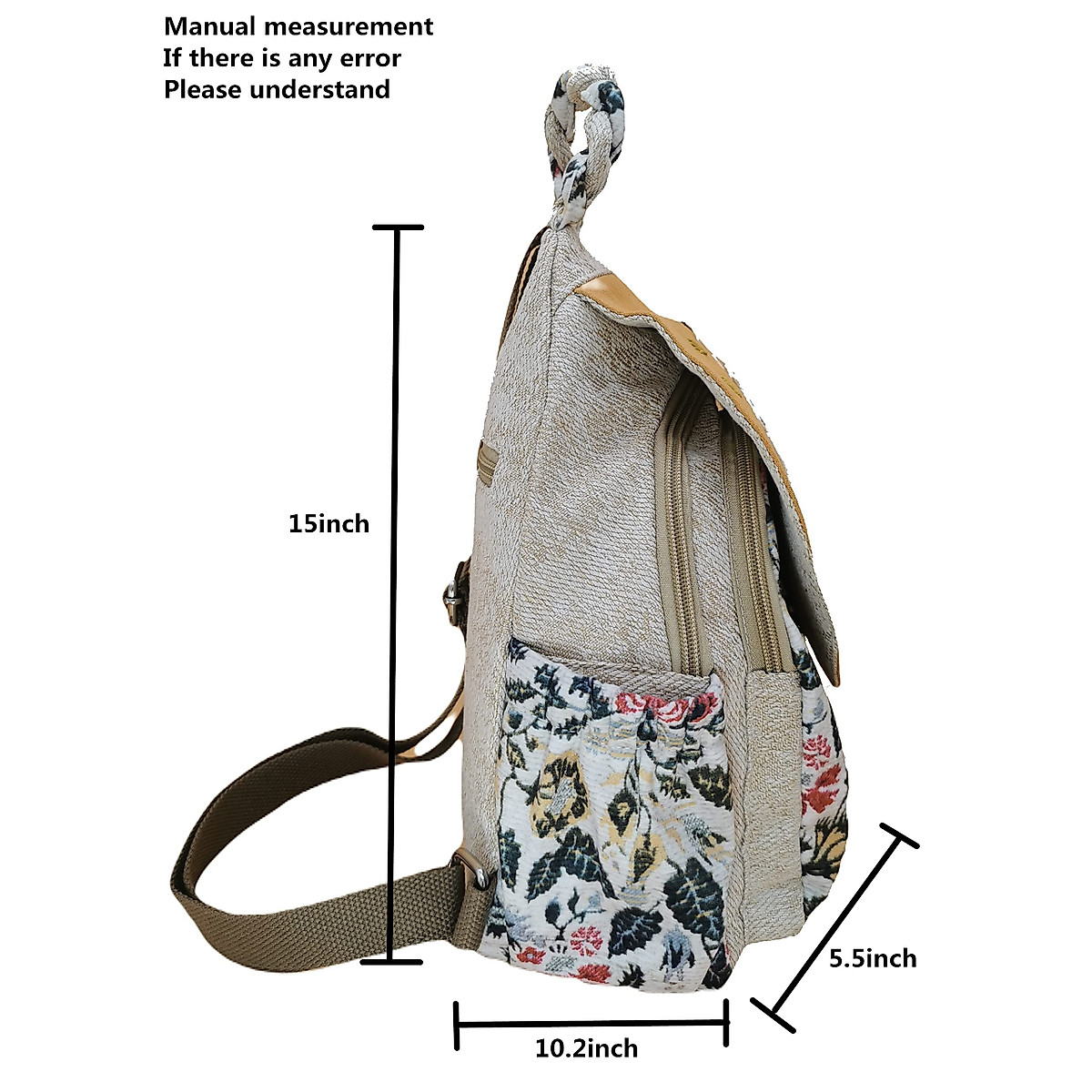 HUANGGUOSHU Backpack Purse for Women - Boho Style Small Convertible Sling Bag with Woven and Mushroom Design - Perfect Mini Backpack for Fashionable Hippie Ladies Cat