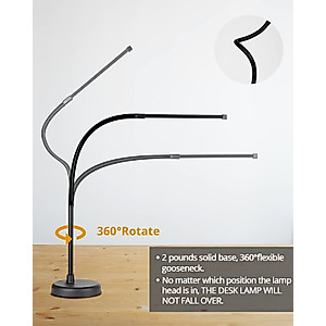 CIVHOM LED Desk Lamp, Swing Arm Architect Task Lamp with Long Flexible Gooseneck, 3 Color Modes, and USB Adapter, Dimmable Desk Light for Home/Office/Drafting/Reading/Piano