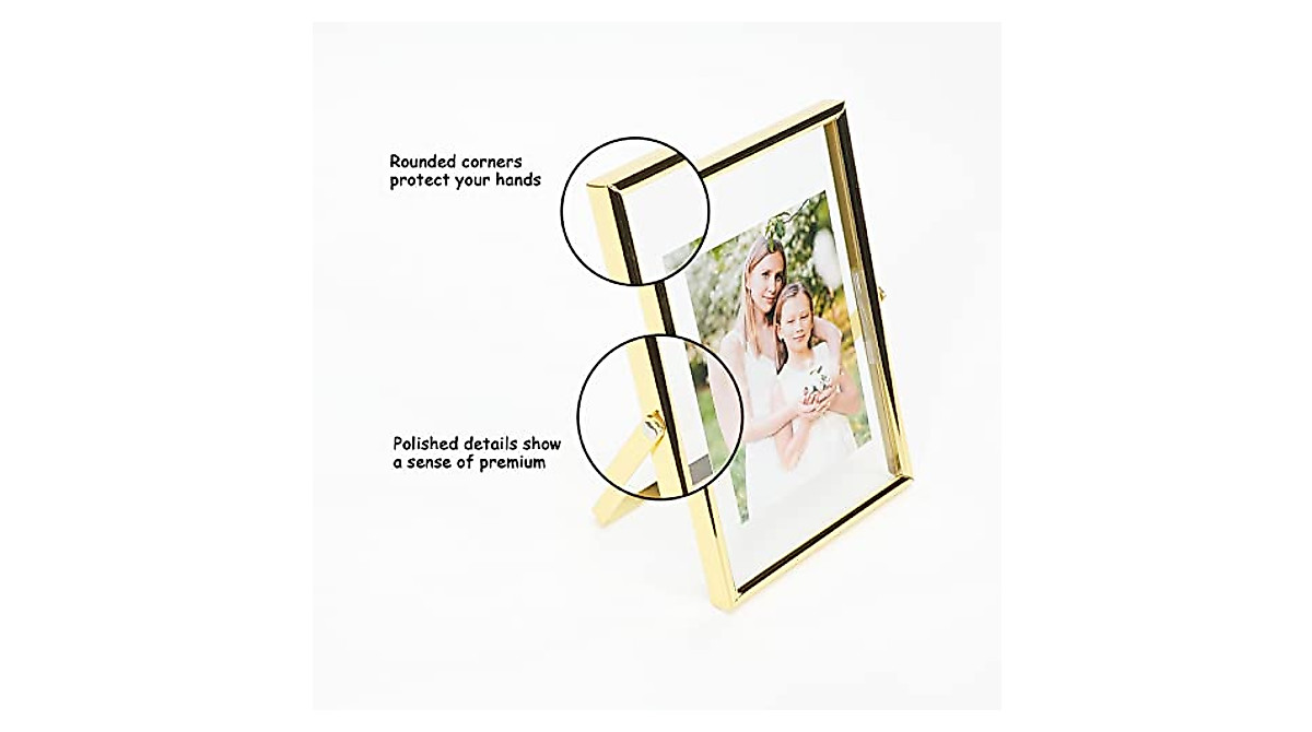 AhaGo Gold Floating Picture Frame - Elegant & Versatile