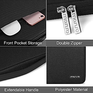 MOSISO 360 Protective Laptop Sleeve Compatible with MacBook Air/Pro, 13-13.3 inch Notebook, Compatible with MacBook Pro 14 inch M4 M3 M2 M1 Pro Max 2024-2021, Polyester Bag with Belt, Black