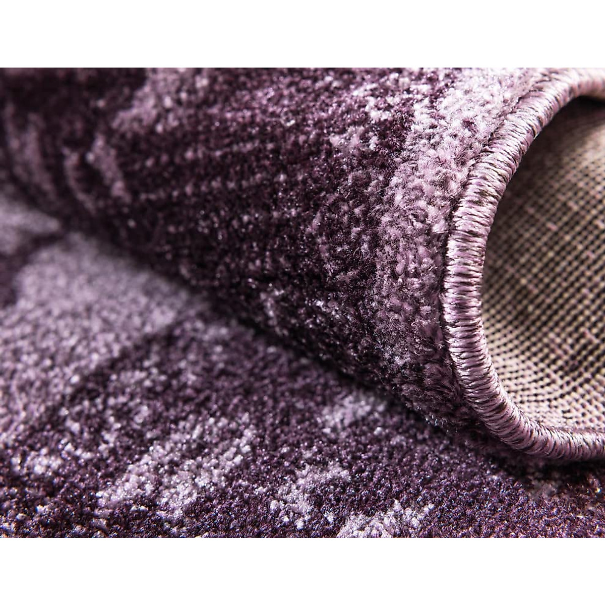 Unique Loom La Jolla Collection Farmhouse, Contemporary, Botanical, Traditional, Vintage Area Rug, 4 x 6 ft, Violet/Dark Purple