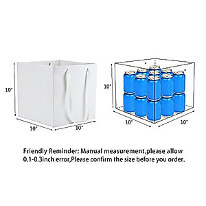 HUAPRINT White Paper Bags with Handles,Gift Bags Bulk 12 Pack,10x10x10inch Large Square Size,Paper Shopping Bags, Kraft, Party, Favor, Birthday,Goody, Take-Out, Merchandise, Retail Bags