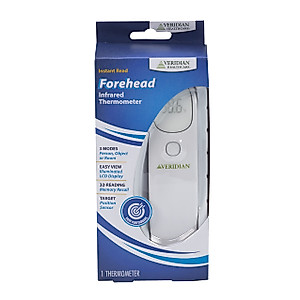 Veridian Healthcare Non-Contact Infrared Thermometer | for Children & Adults | Home Use with Fever Alert | Instant Accurate Reading | Body, Object, Room, Fahrenheit/Celsius Measurements