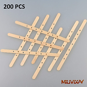 MILIVIXAY 100pcs Wooden Candle Wick Holders, Candle Wicks Centering Device, Candle Wick Bars, Wick Holders for Large & Multiwick Candles.