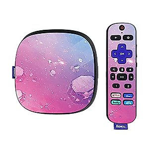 MightySkins Skin Compatible with Roku Ultra HDR 4K Streaming Media Player (2020) - Pink Diamond | Protective, Durable, and Unique Vinyl Decal wrap Cover | Easy to Apply | Made in The USA