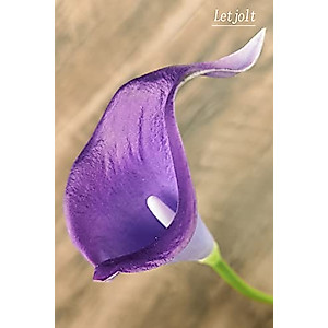 Letjolt Calla Lily Purple Artificial Flowers 12Pcs Table Flower Decor Faux Calla Lilies Bouquet for Wedding Bride Shower Home Decoration, Purple