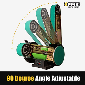 KFMK 2"x48" Belt Grinder Attachment for Bench Grinders, 2x48 Inch Belt and 7 Inch Disc Sander Attachment for Bench Grinders