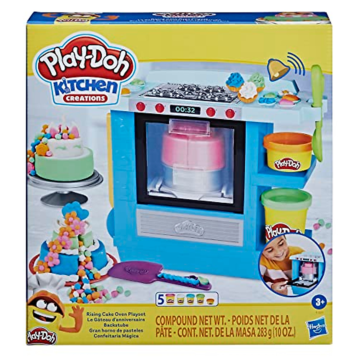 Play-Doh Kitchen Creations Rising Cake Oven Kitchen Playset, Play Kitchen Appliances, Preschool Toys, Kitchen Toys for 3 Year Old Girls and Boys and Up