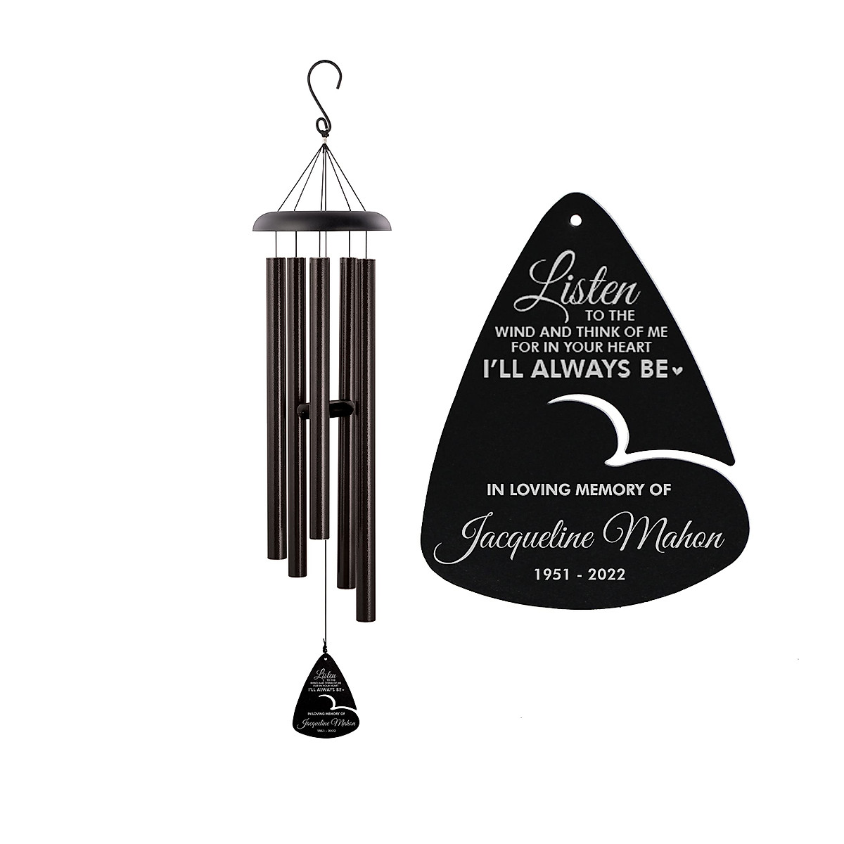 Personalized "Listen to the Wind" Memorial Wind Chime (21" Bronze)