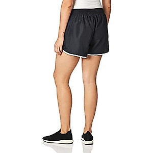 JUST MY SIZE Womens Active Woven Run Athletic-shorts, Black, 3X US