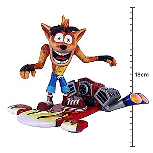 NECA Crash Bandicoot - 7” Scale Action Figure - Deluxe Crash with Jet Board