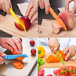 NANXJIUR 8 Pieces Kid Plastic Nylon Cooking Knife Set, Children Toddler Kitchen Knives, Kitchen Cooking and Baking Knife Set, Safe Knives for Bread without BPA, Lettuce Knife and Salad Knife