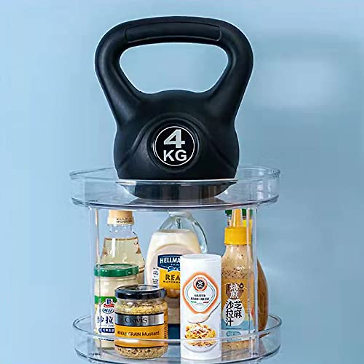 Artchros 3 Tier Lazy Susan Turntable Organizer Rotating Plate Spice Rack Standing Kitchen Rack - 9.25 inch