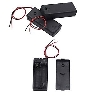 LampVPath (Pack of 3 2 AAA Battery Holder with Switch, 2 x 1.5V AAA Battery Holder Case with Wire Leads and ON/Off Switch