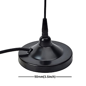 HYS Magnetic Base Mobile Amateur Antenna Dual-Band VHF 144/UHF 430MHz Whip W/13 ft RG58 Coax Cable UHF-male/PL259 for Motorola Kenwood Midland SO239 Mobile Ham Radios