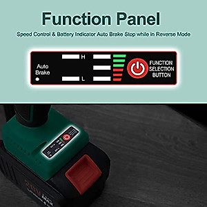 Kinswood Cordless Impact Wrench, 1/2 Chuck Impact Driver/Drill/Screws with 3100RPM Variable Speed, Torque 320 ft-lbs,20v 2xLithium-Ion 3.0AH Battery Pack Safety Lock Design