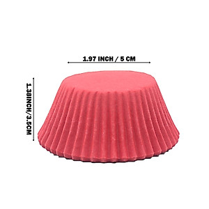 Mombake Premium Red Greaseproof Cupcake Liners Muffin Paper Baking Cups Standard Size, 100-Count