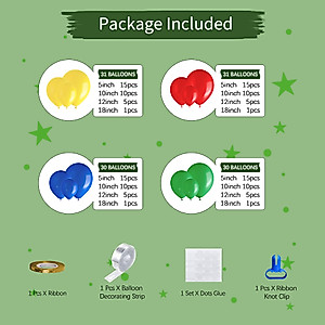 HYOWCHI Cartoon Friends Birthday Party Supplies - 124 Pcs Cartoon Theme Balloon Garland Arch Kit, Red Blue Yellow Green Latex Balloon Arch For Friends Inspired Birthday Party Decorations