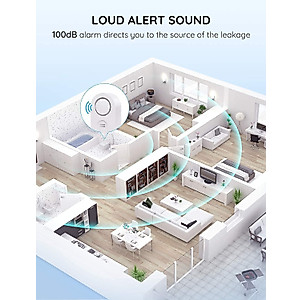 Govee Water Detectors 7 Pack Sensor with 100dB Adjustable Audio Alarm Bundle with Govee WiFi Smart Gateway with Alert Email & APP Push for Home Bedrooms