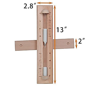 Xmatch Sauna Sand Timer 15 Minutes Red Cedar Wooden White Sand Clock Rotating Hourglass Heat Resistant Wall-Mounted for Sauna Room